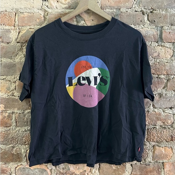 Levi's | Tops | Levis Black Tee With Multicolor Graphic | Poshmark
